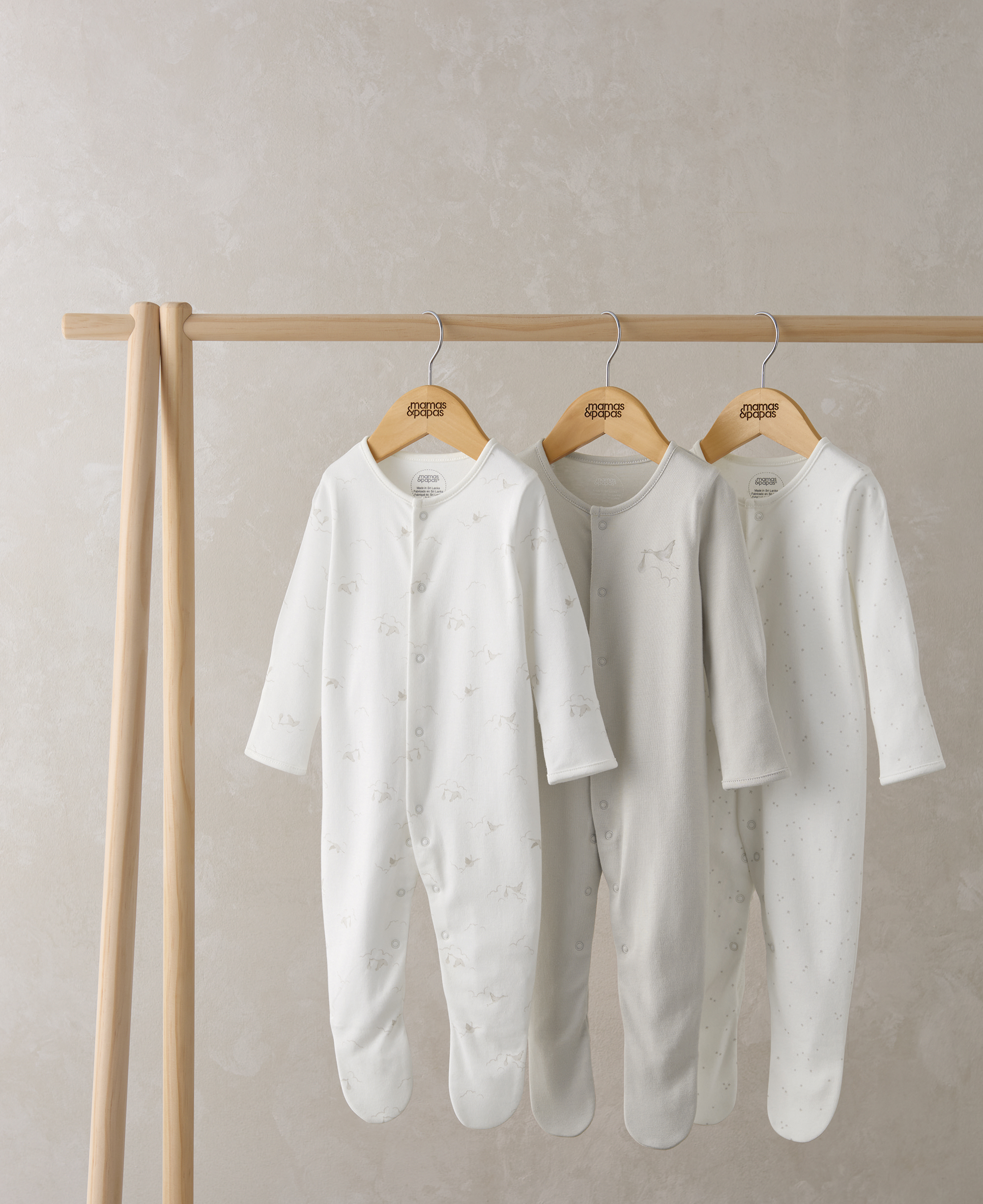Buy Stork Sleepsuits (Set of 3) - All-in-one's & Rompers | Mamas ...